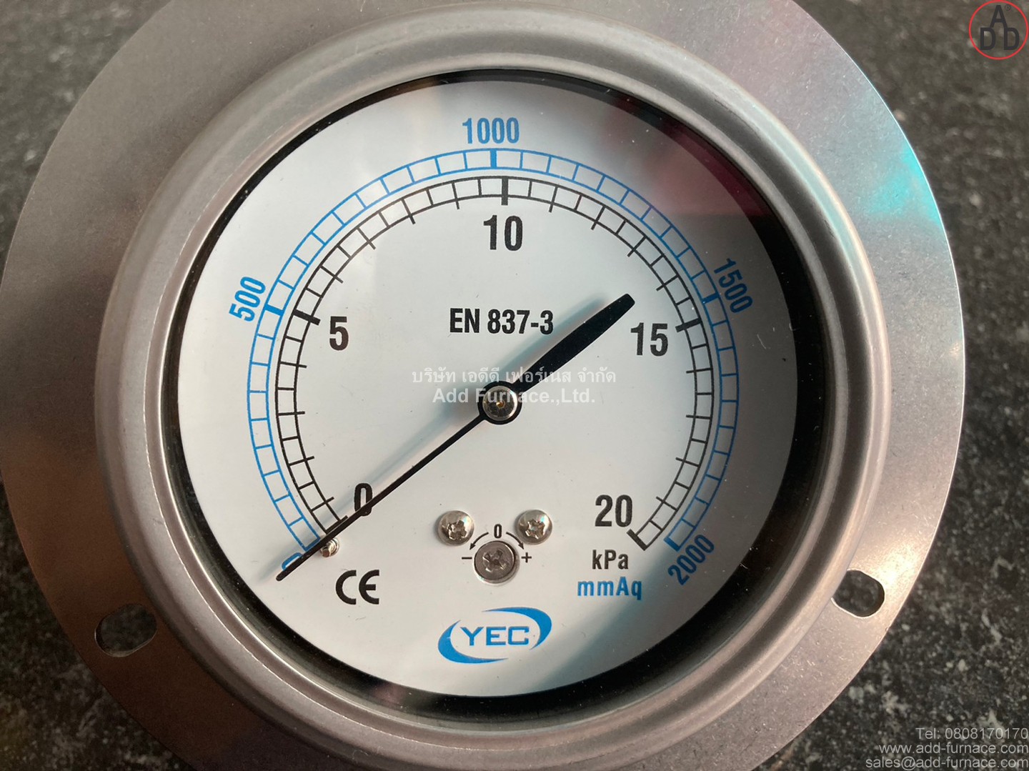 YEC Pressure Gauge 0 20kPa Add Furnace